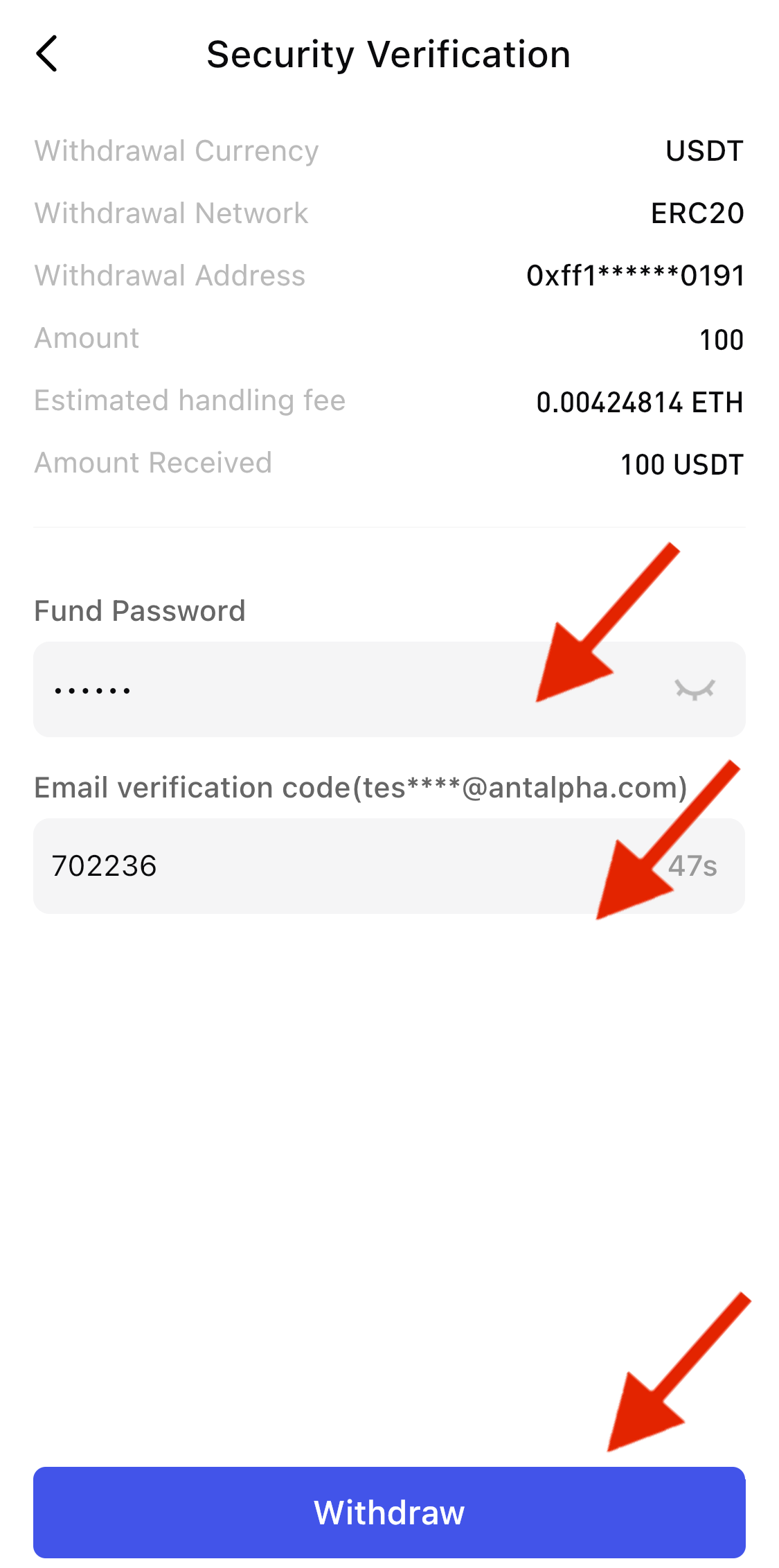 How to withdraw funds using the App? – Antalpha